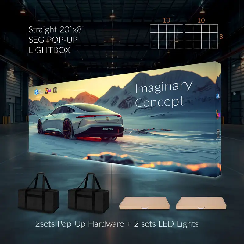 SEG POP UP Light Box Stand 20x8ft | All For Signs